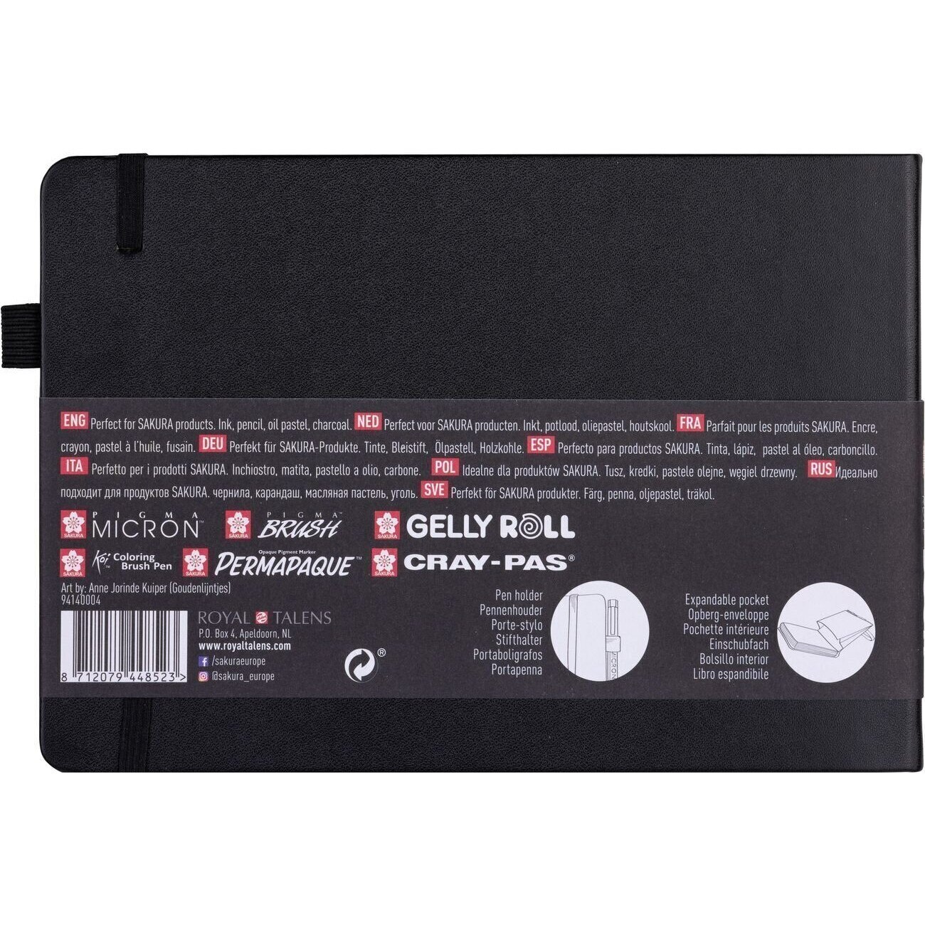 Caiet de note Sakura, Anne Jorinde, 21x14.8cm, 80 foi albe crem ...