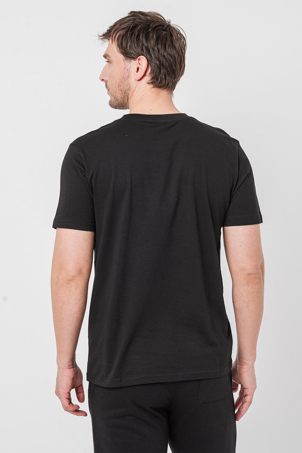 Champion, Tricou din bumbac cu detalii logo Basic, Negru, S - eMAG.ro