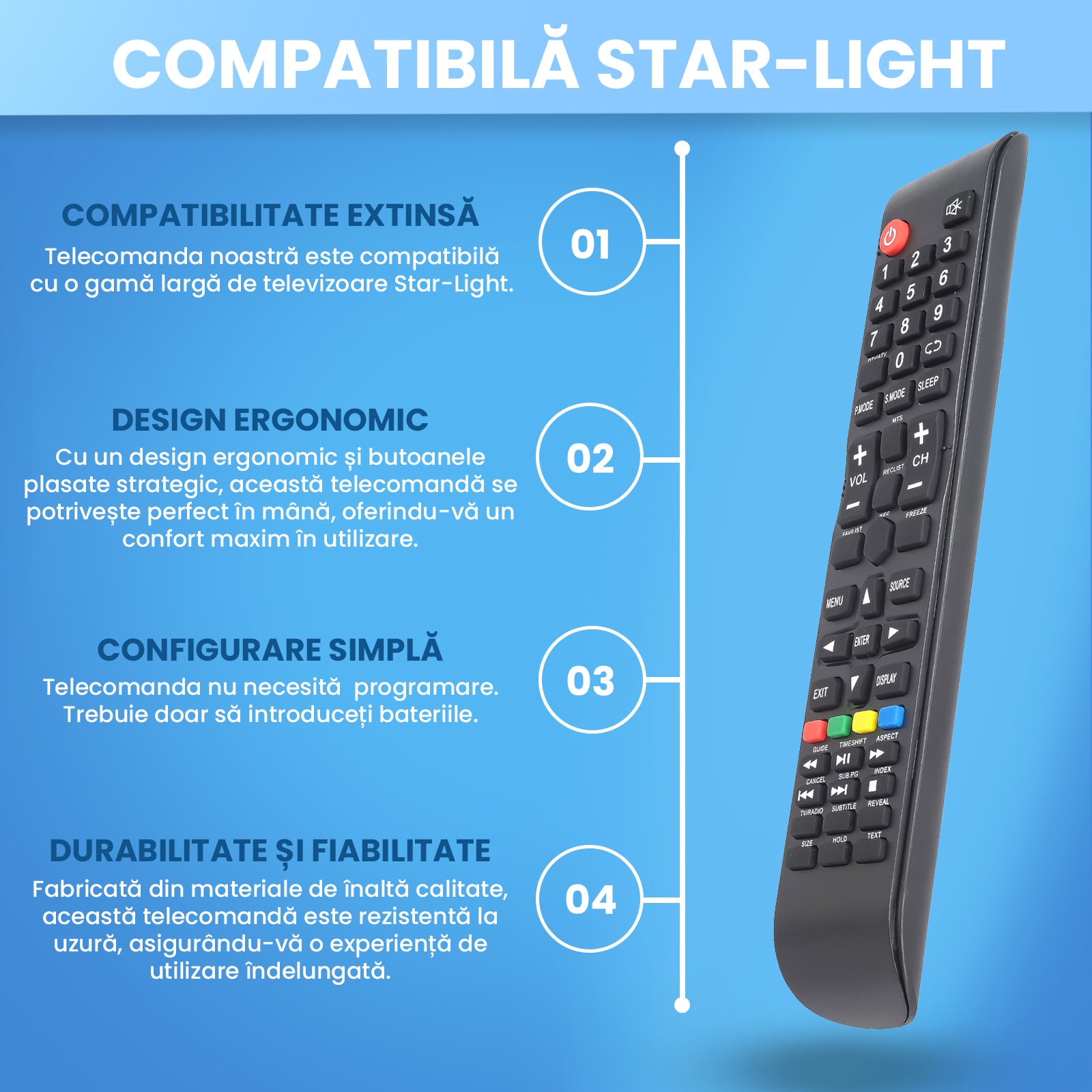 Telecomanda TV, Compatibila StarLight, 40DM5500, 32DM3500, Bocu Remotes ...