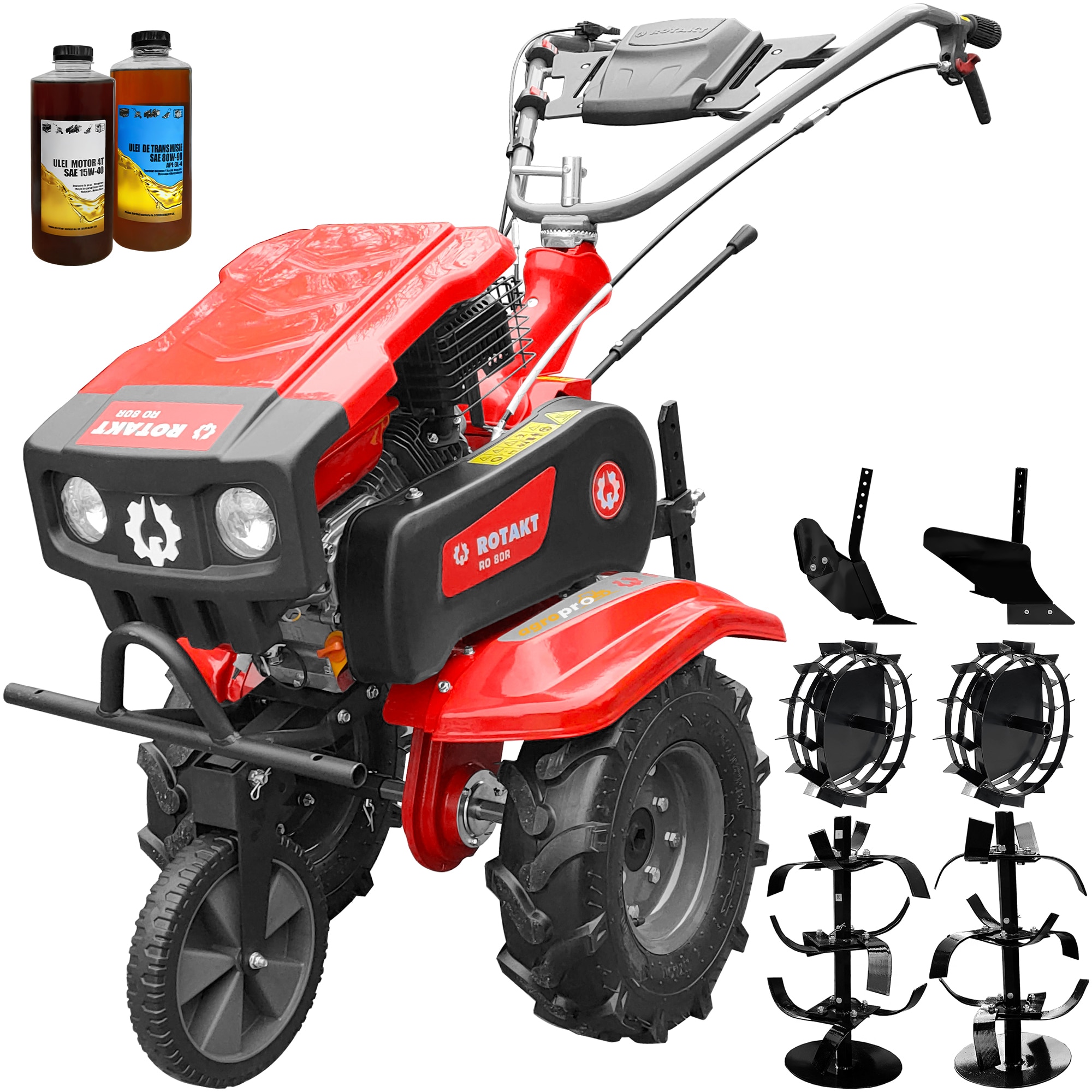 Motosapa Rotakt RO80R, capota cu far, motor 7 CP, latime lucru 83 cm, 3 ...