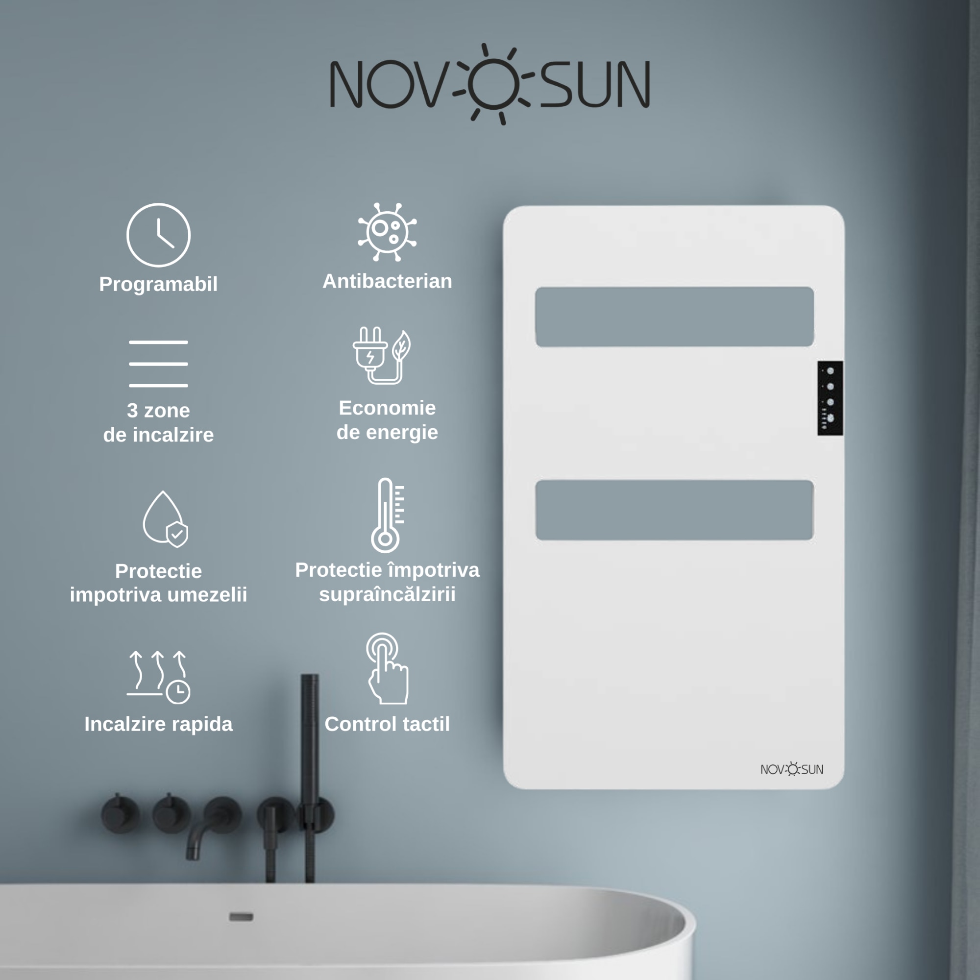 Radiator port-prosop electric Novosun 160W Small, uscator prosoape ...