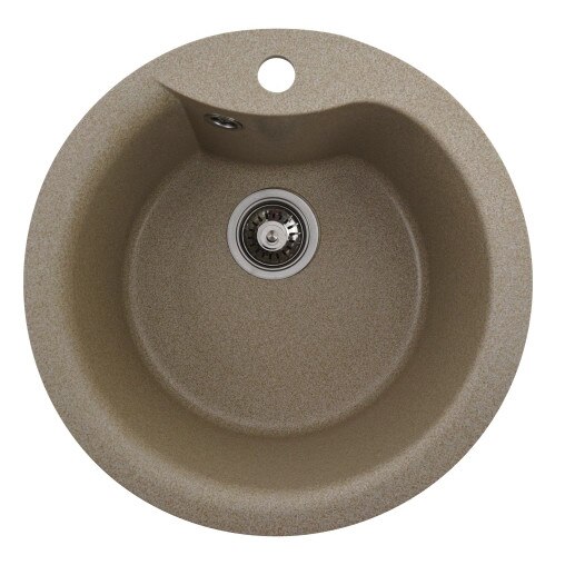Chiuveta bucatarie, granit-compozit, bej nisip, 1 cuva rotunda ...
