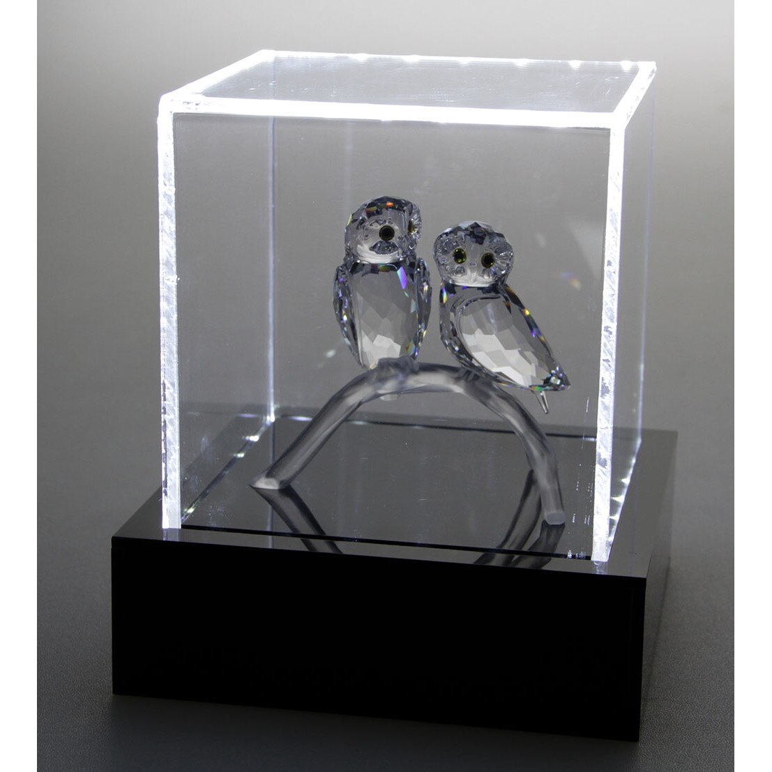 Cub din sticla acrilica, iluminat LED, Light Cube, pentru prezentare ...
