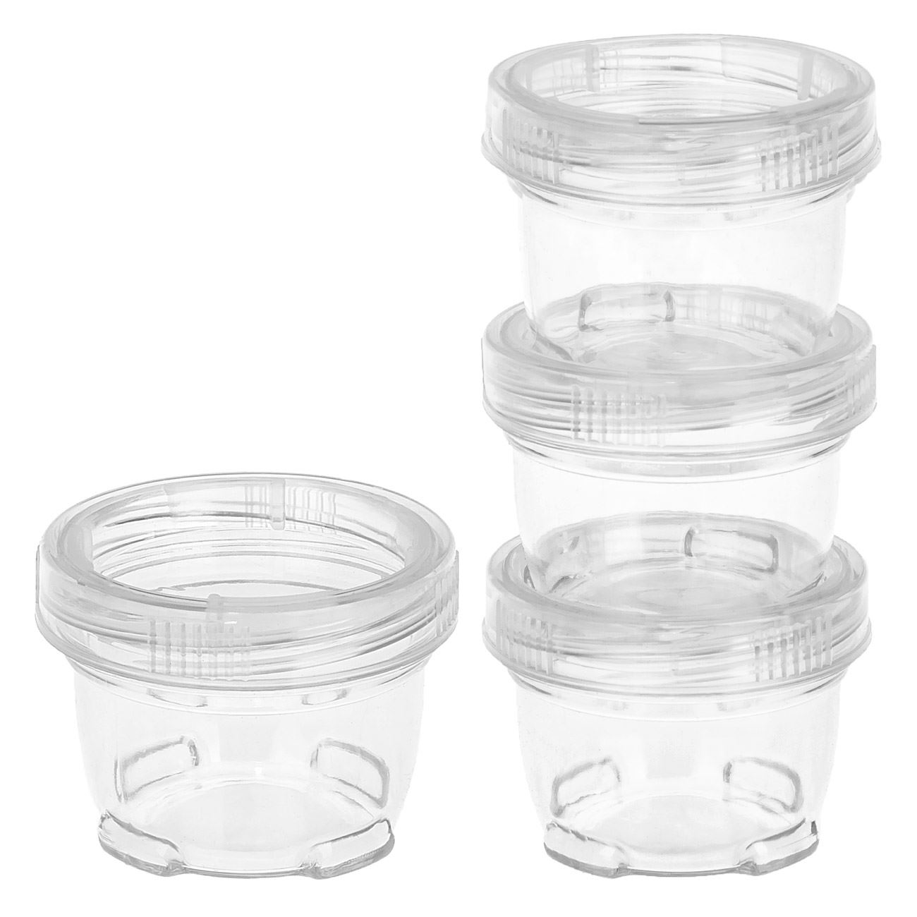 Set 4 cutii organizatoare cu capac din plastic Shopiens®, transparente ...