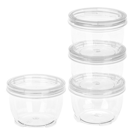 Set 4 cutii organizatoare cu capac din plastic Shopiens®, transparente ...