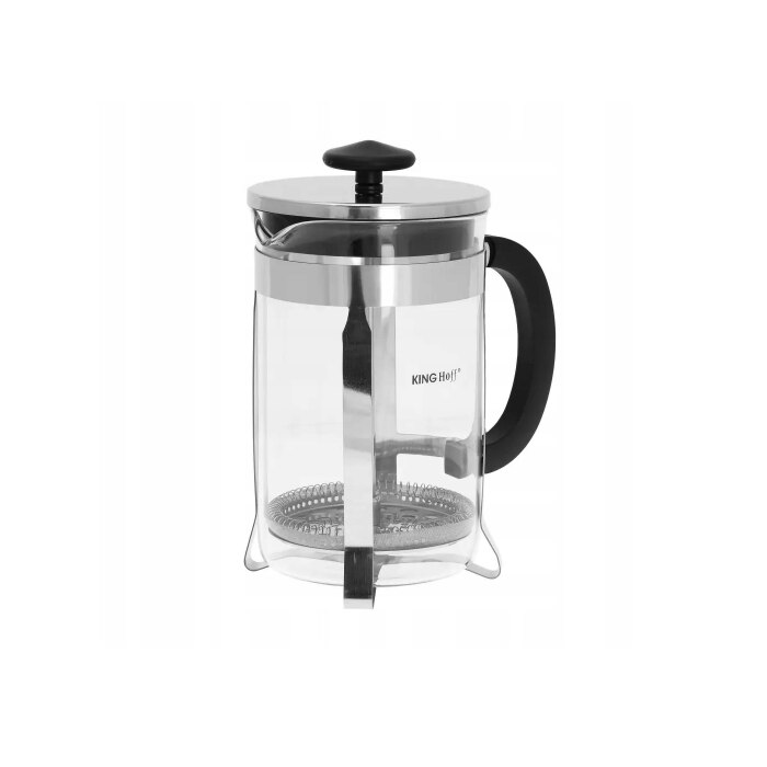 Infuzor pentru ceai, din sticla si inox, cu presa, 0.80L, Kinghoff ...