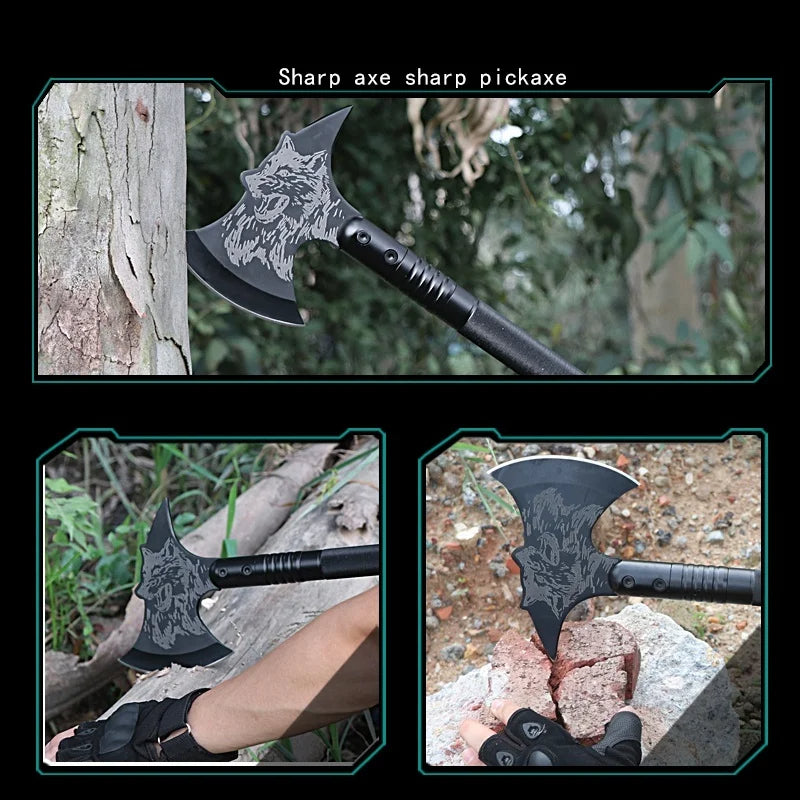 Set, lopata pliabila, topor, portabil, unelte multifunctionale, negru ...