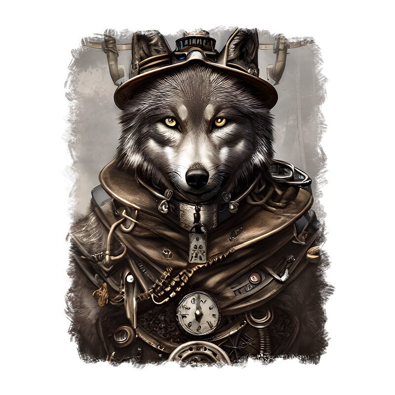 Sticker decorativ, Lup, Gri, 70 cm, 9489ST - eMAG.ro