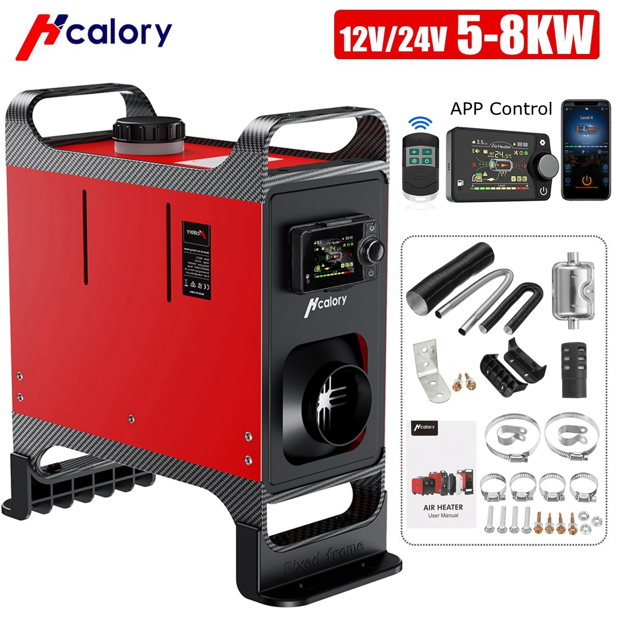 Incalzitor auto, Hcalory, TIP WEBASTO, 8KW, 12V/24V, cu buton ...