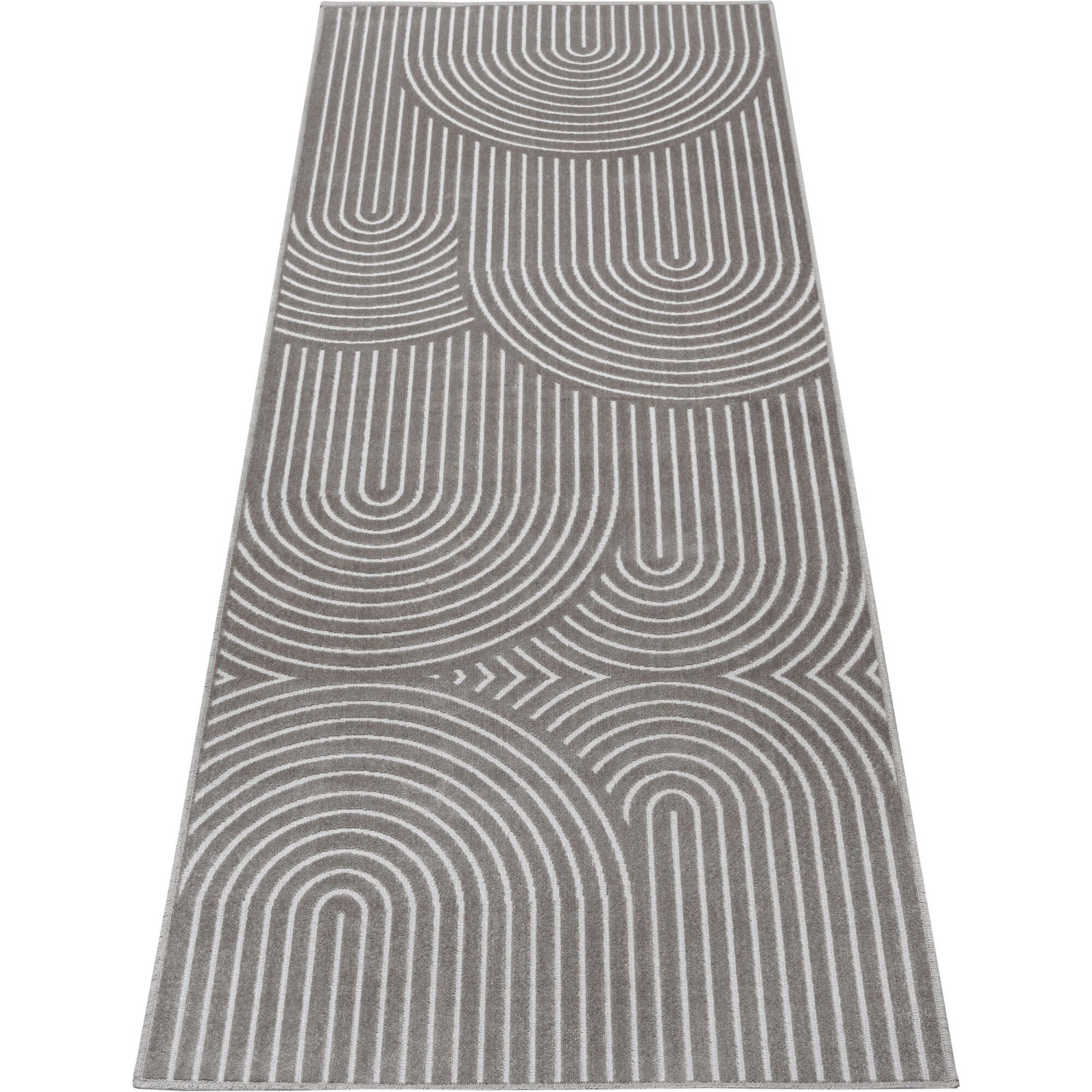 Covor traversa Faron cu fire scurte, design scandinav gri, 80x200 cm ...