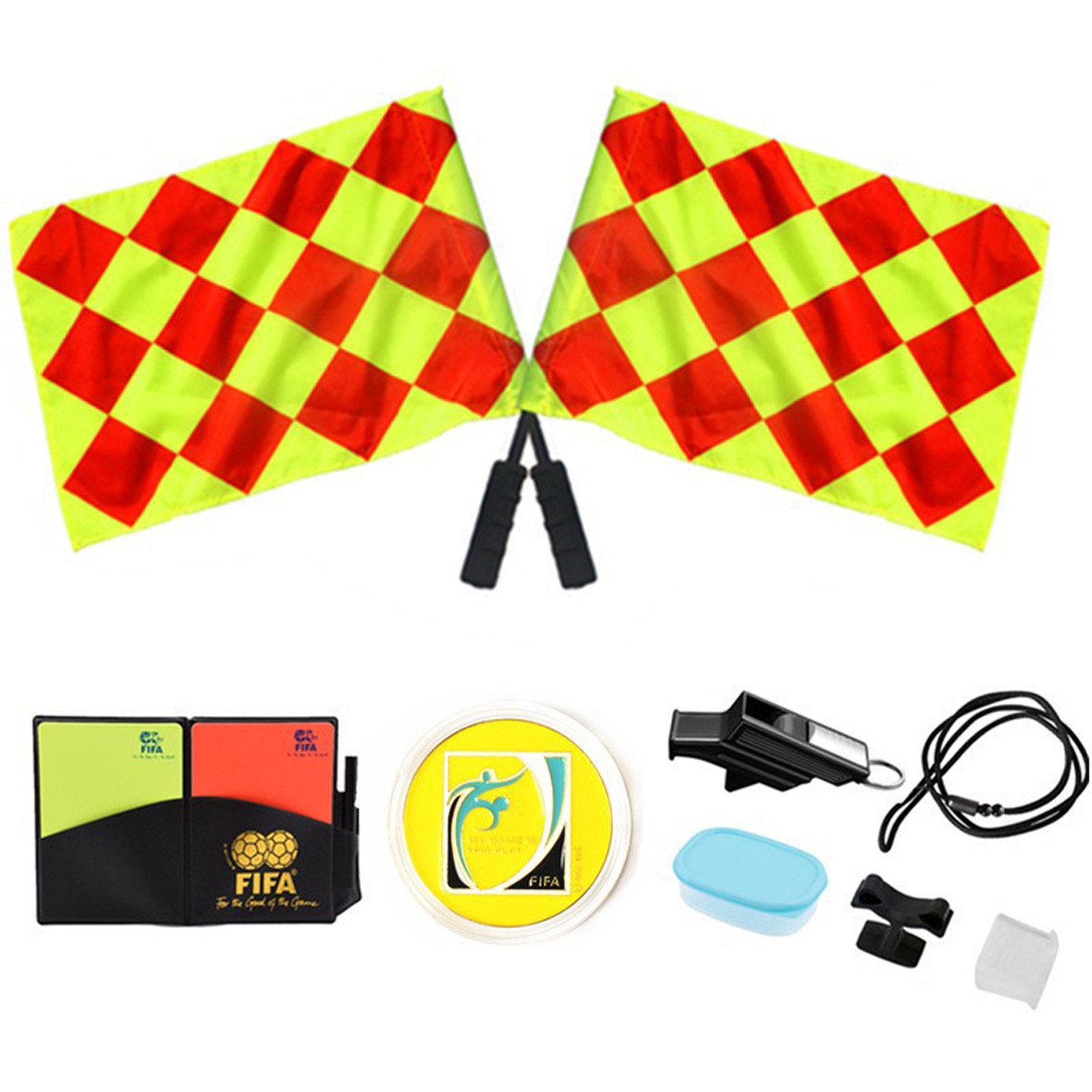 Set 8 cartonase arbitru, Axroad Mall, Cu emblema circulara, fluier ...