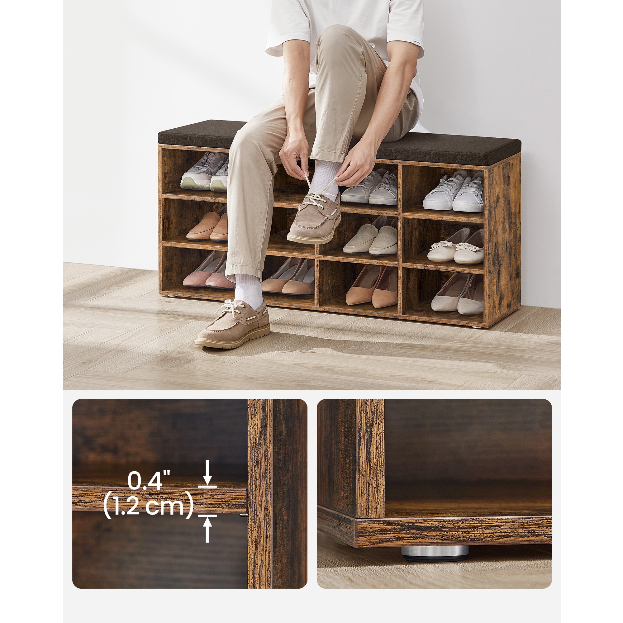 Banca pentru pantofi, Mobilier pentru intrare, Scaun captusit si 12 ...