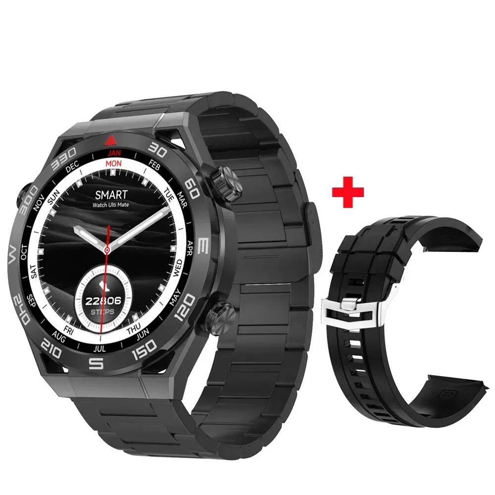 SmartWatch Ultra Mate cu 2 Curele, Apel Bluetooth, Microfon, Difuzor, Meniu Ro, GPS, EKG ...