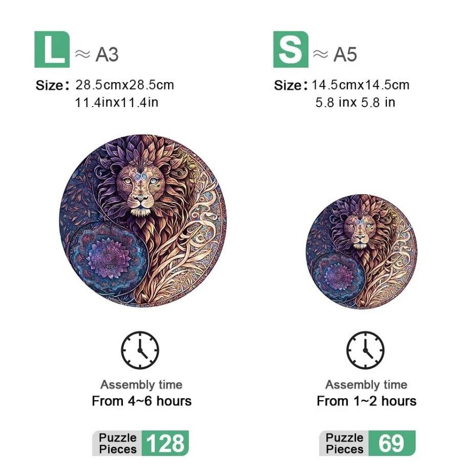 Puzzle rotund, din lemn, pentru adulti, adolescenti si copii tip joc de ...