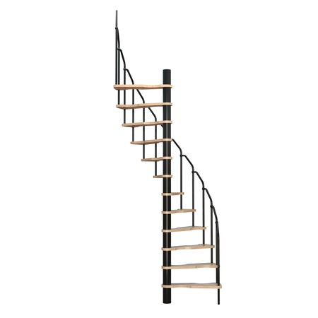 Scara de interior, semispirala, Jazz D140 cm, Lemn/Metal, diametrul 140 ...