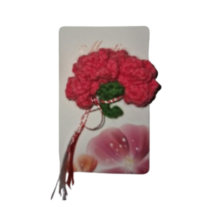 Martisor Handmade, Model Garoafa, Crosetat manual, Rosu - eMAG.ro