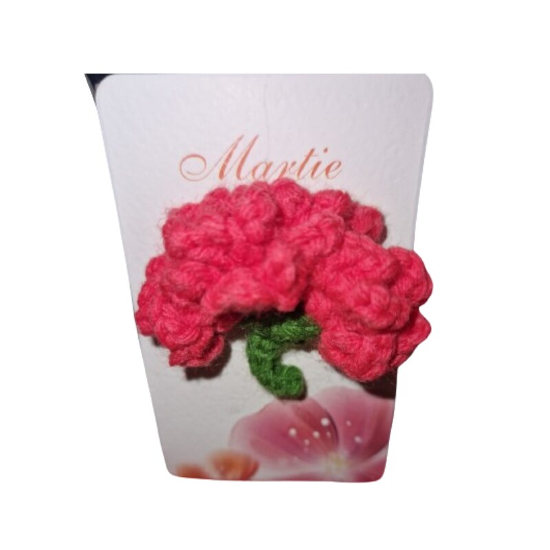 Martisor Handmade, Model Garoafa, Crosetat manual, Rosu - eMAG.ro