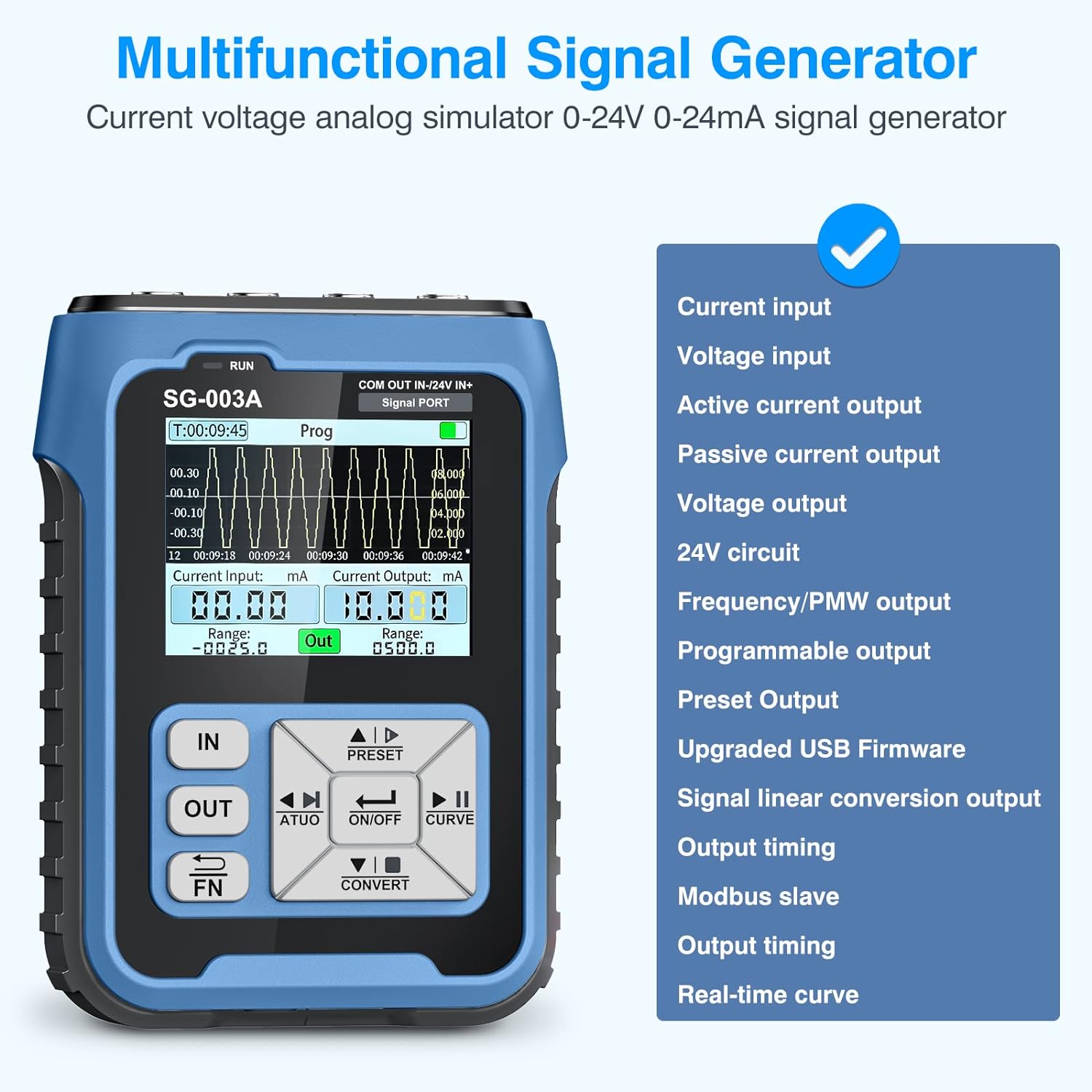 Generator de semnal digital SG-003A, MOSMAOO®, Curent 4-20mA, tensiune ...