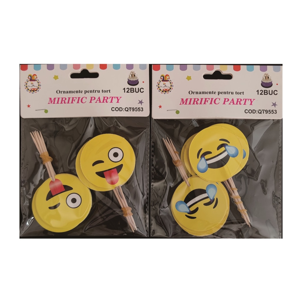 Set 24 buc. scobitori decorative, emoticoane - eMAG.ro