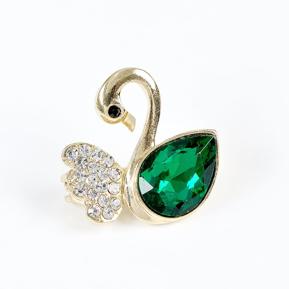 Brosa martisor lebada cu piatra verde, Meli Melo Paris - eMAG.ro