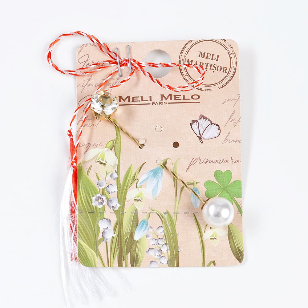 Brosa martisor cu perla alba, Meli Melo Paris - eMAG.ro