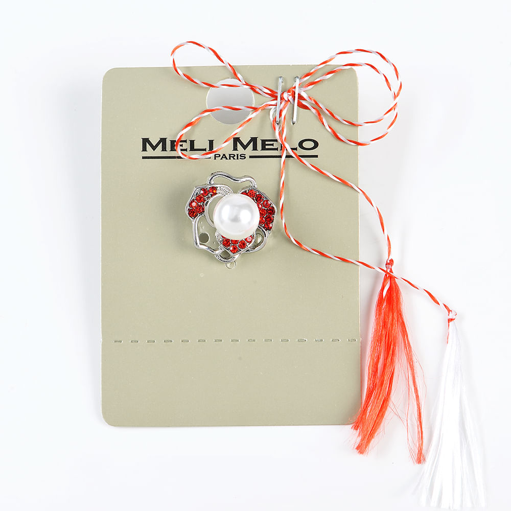 Brosa martisor floare argintie cu perla, Meli Melo Paris - eMAG.ro