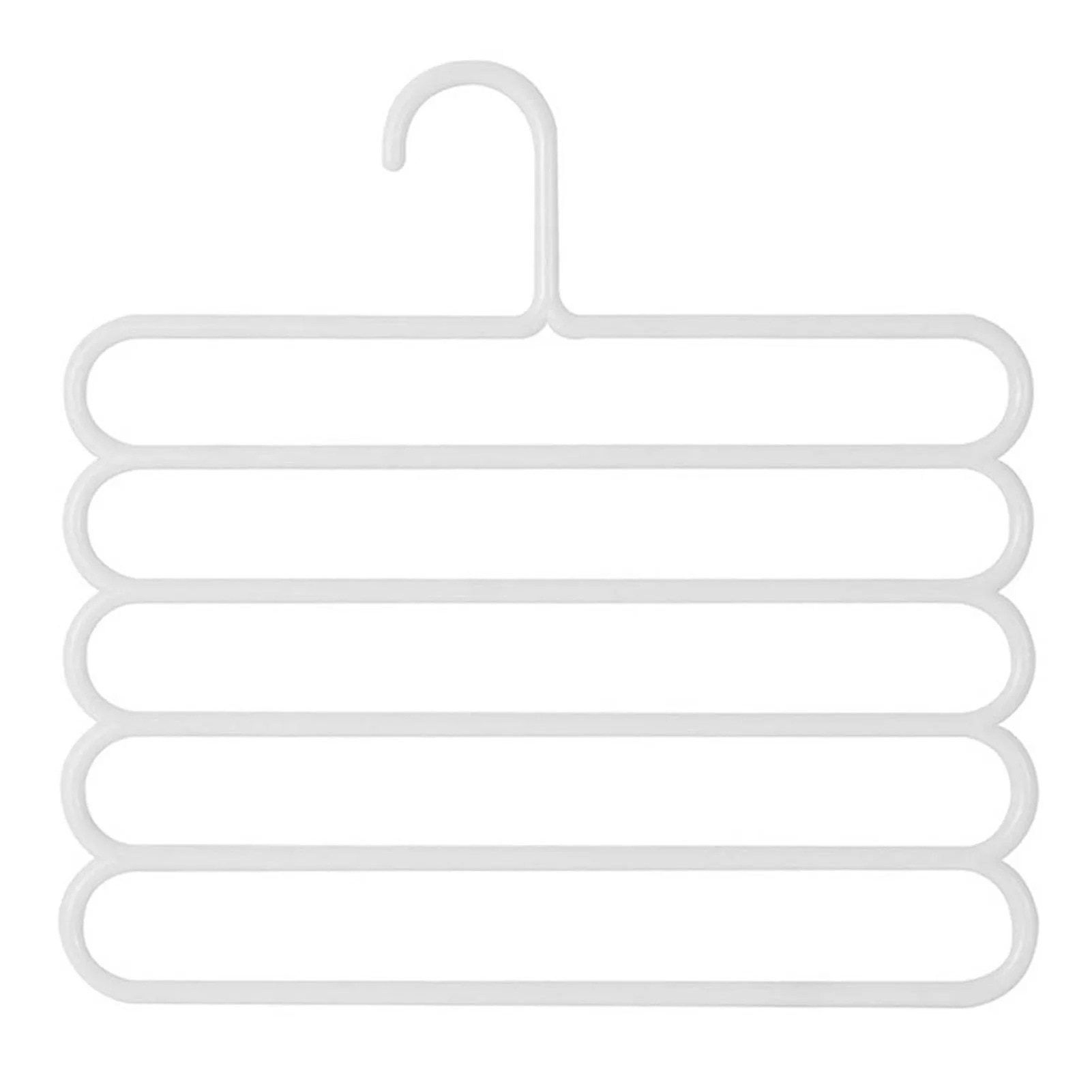 Umeras multiplu, RABY, 5 spatii pentru pantaloni, esarfe, cravate, alb ...