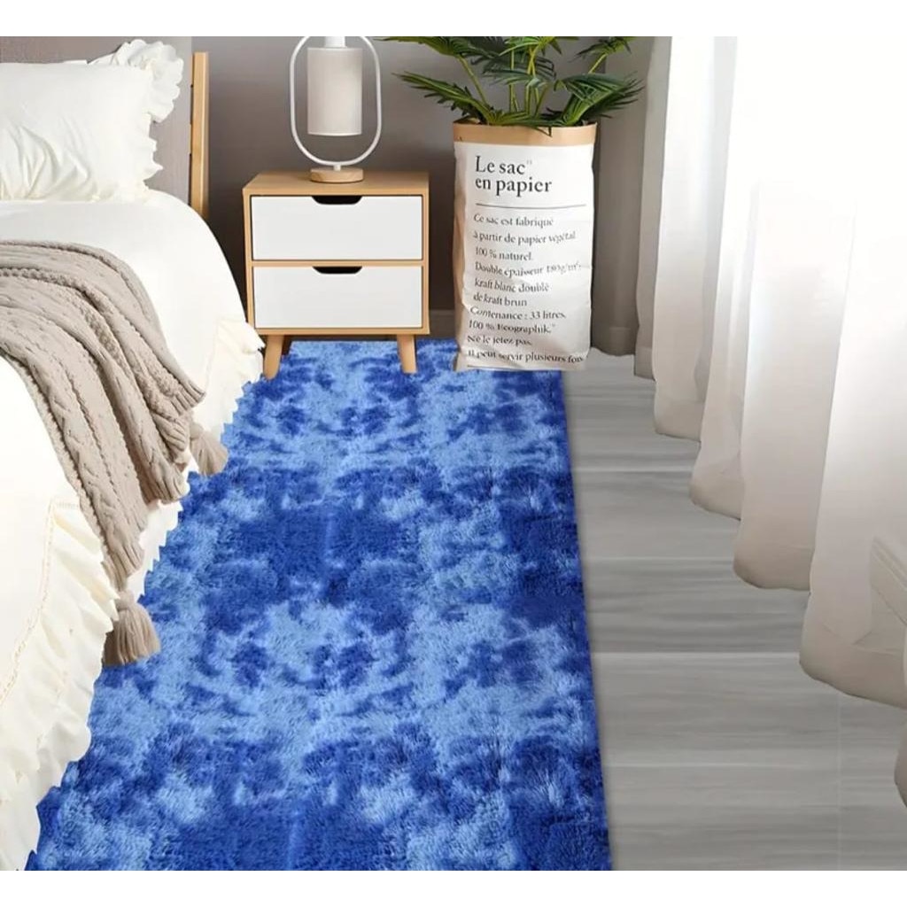 Covor Fluffy de Lux, 150 x 200 cm, Albastru - eMAG.ro