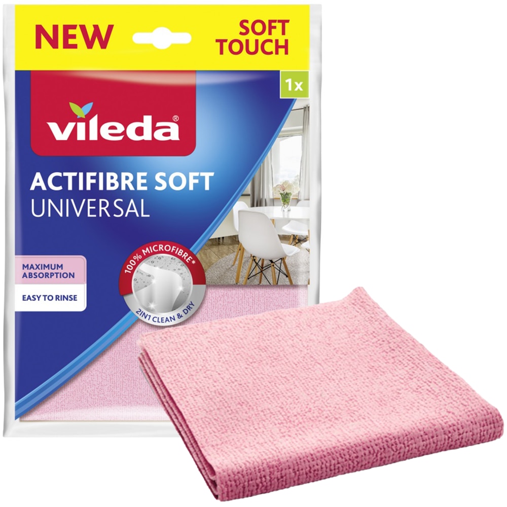 Кърпа за прозорци и огледала Vileda Actifibre, Универсални, Супер ...