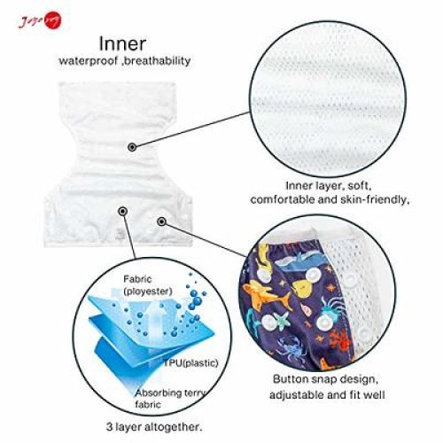 Set de 2 scutece pentru inot reutilizabile, marimea L, pentru copii, cu ...