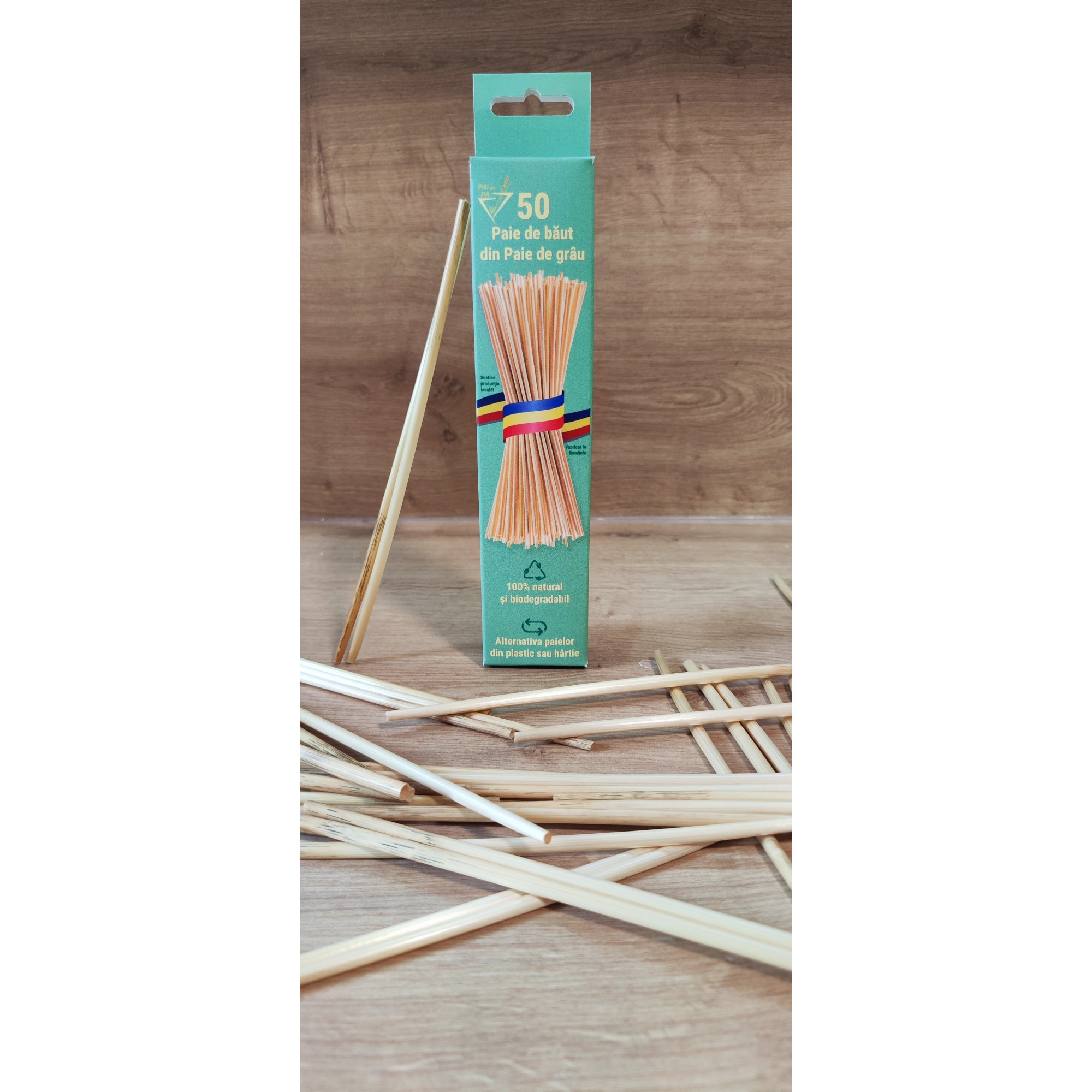 Set paie de baut din tulpini de grau, 50 bucati, naturale si ...