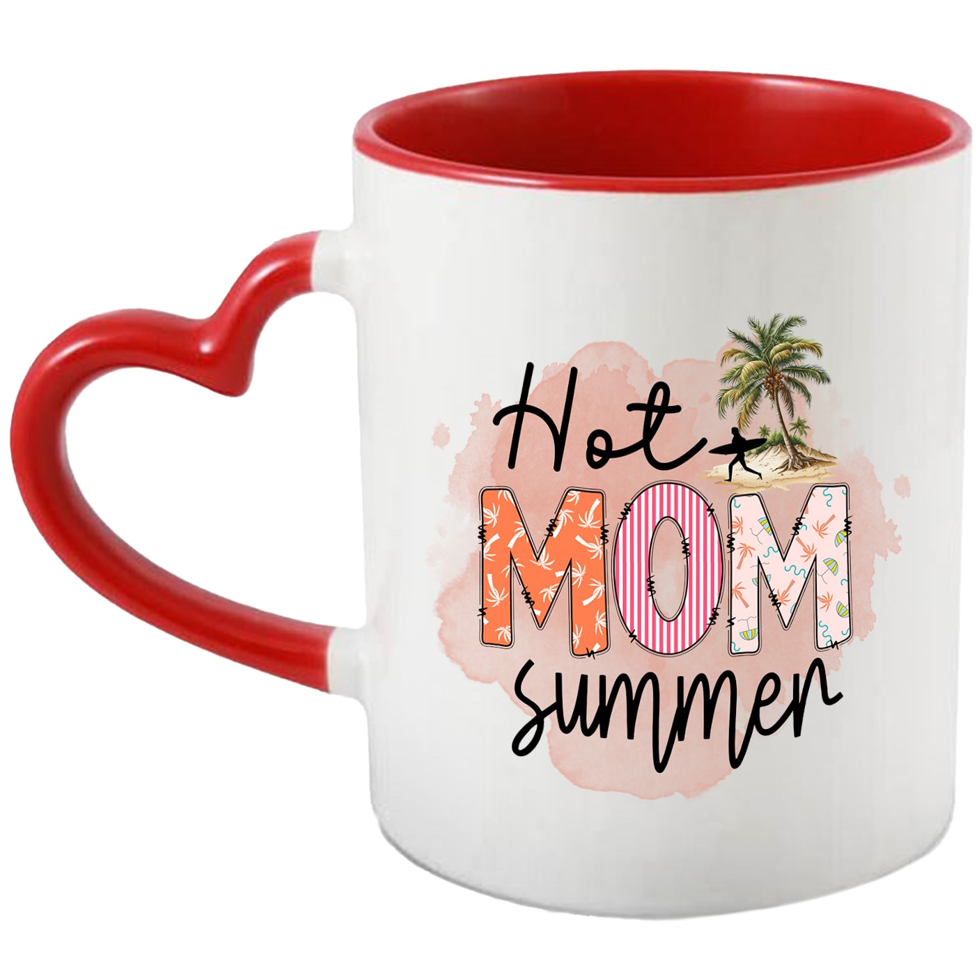 Cana cu mesajul "Hot mom summer", vara, vacanta, relaxare, concediu ...