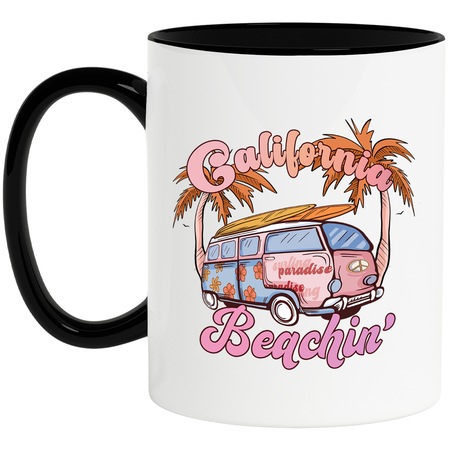 Cana cu mesajul "California beachin'", vara, vacanta, relaxare ...