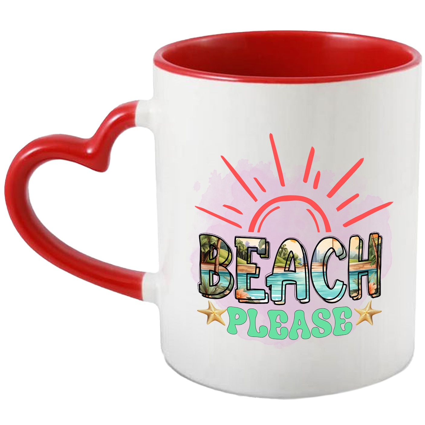 Cana cu mesajul "Beach, please", vara, vacanta, relaxare, concediu ...