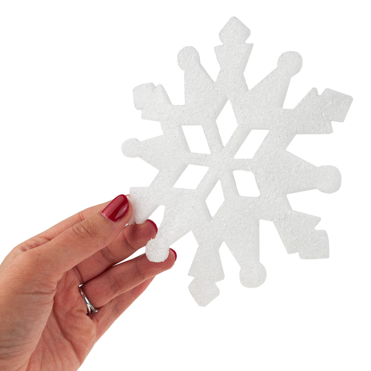 Set 6 decoratiuni geam, ZakupyTV, Model fulgi de nea, Alb - eMAG.ro