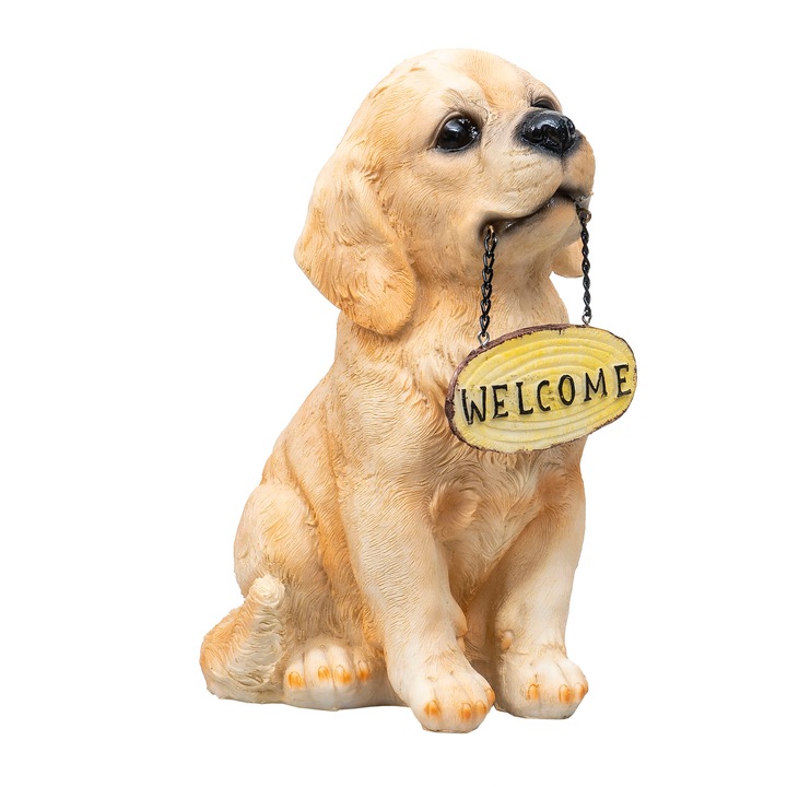 Decoratiune pentru gradina, din rasina, model catel, inaltime 27cm ...