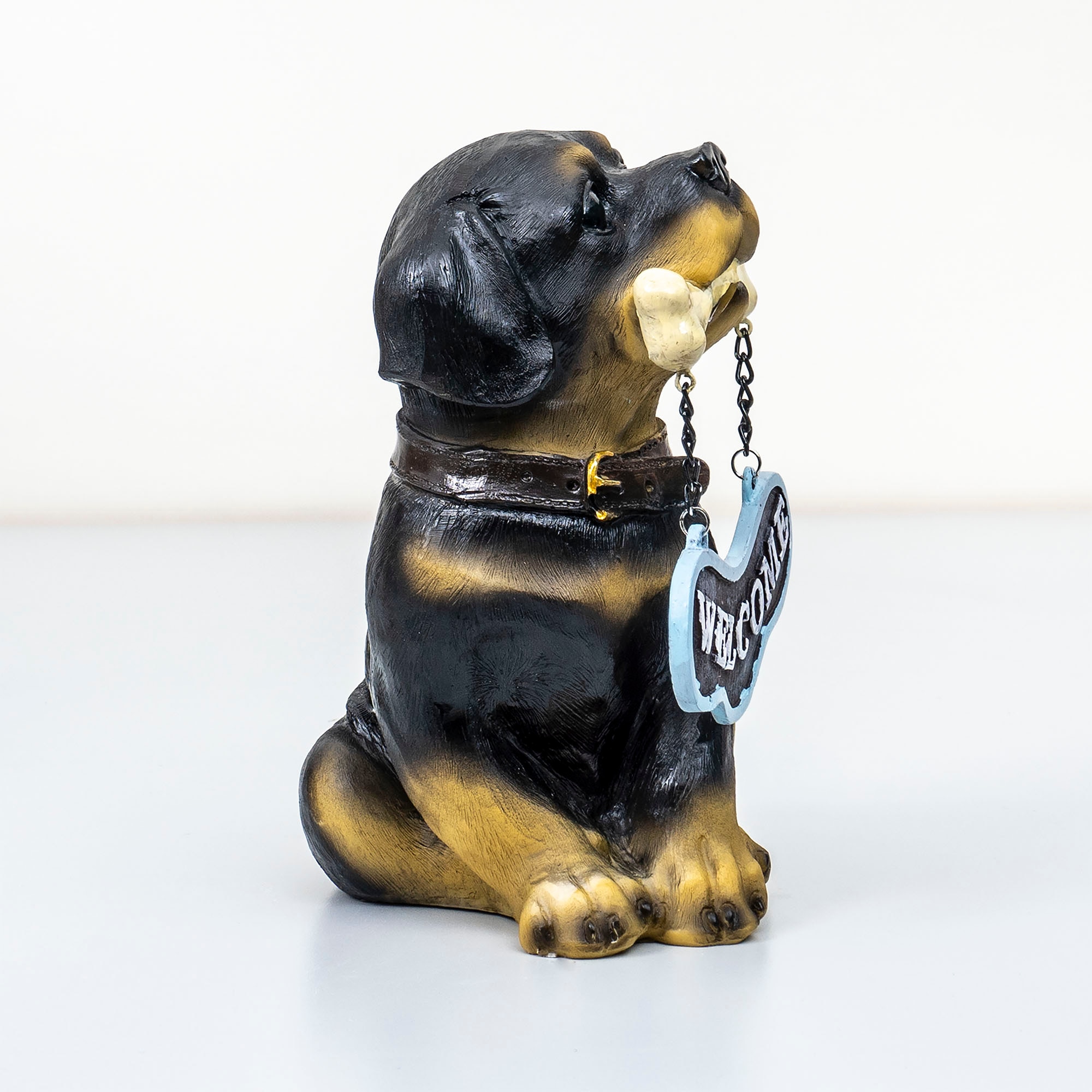 Decoratiune pentru gradina, din rasina, model catel, inaltime 19cm ...