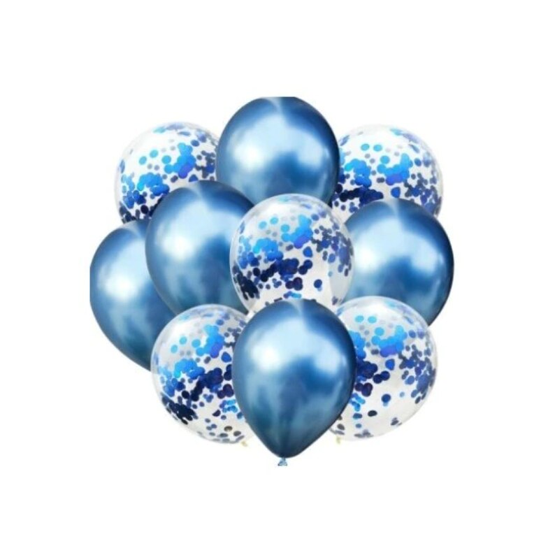 Set 10 Baloane Albastre Transparente cu Confetti Selling Depot - eMAG.ro