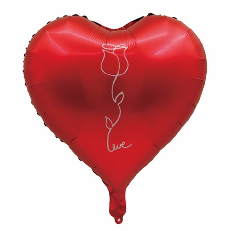 Balon din folie de aluminiu, forma inima, Love, LM0827, rosu, 45 cm ...
