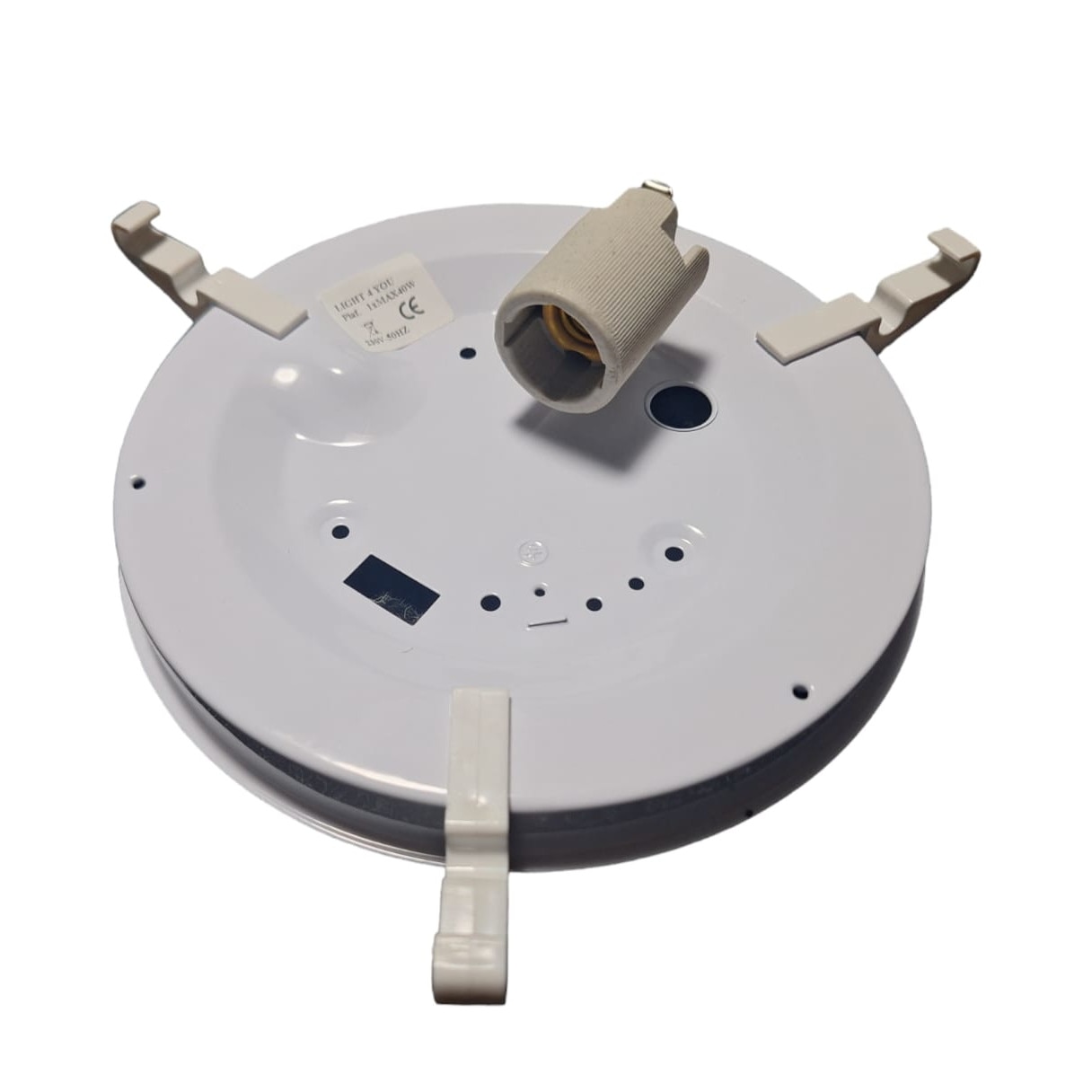 Plafoniera 25 cm, 1 bec, Alb cu Galben - eMAG.ro