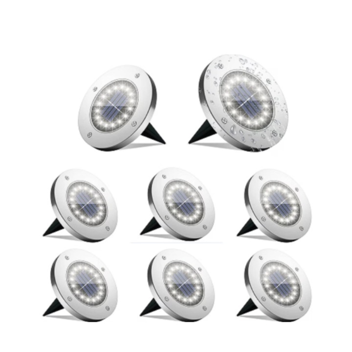 Set 8 Lampi LED cu Incarcare Solara Rapida, Tip Spot Cu 16 Leduri ... Set 8 Lampi LED cu Incarcare Solara Rapida, Tip Spot Cu 16 Leduri ...