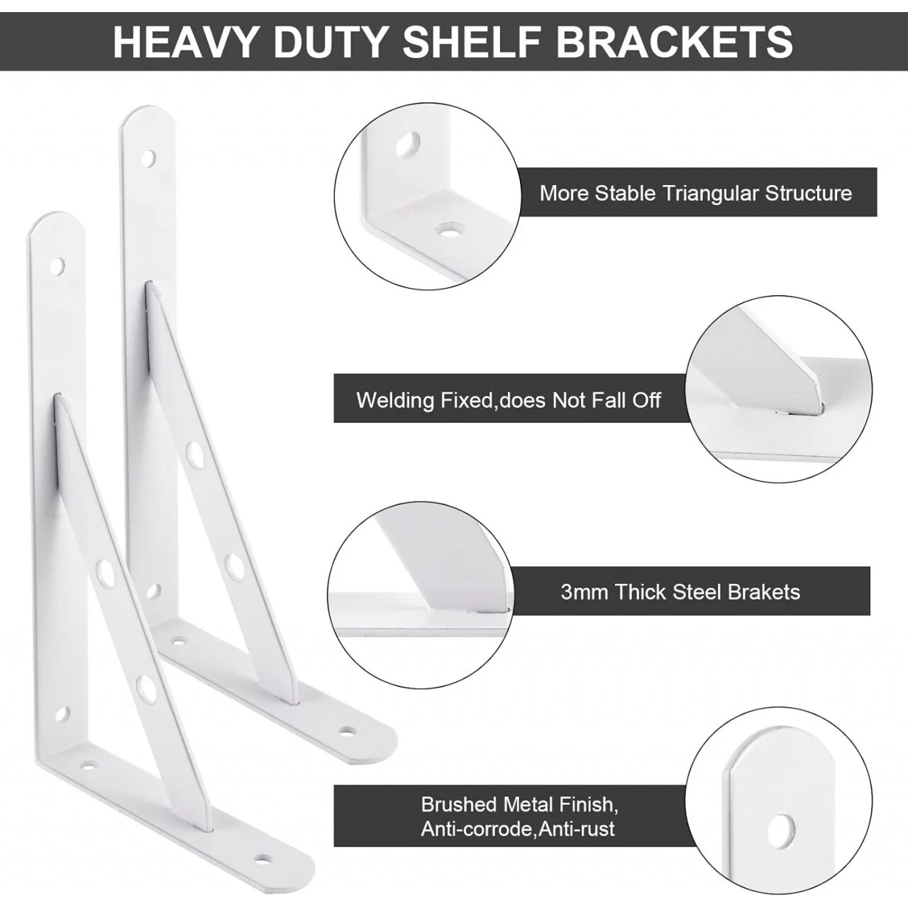 Set de 2 suporturi pentru raft cu accesorii de montare GoYonder, metal ...