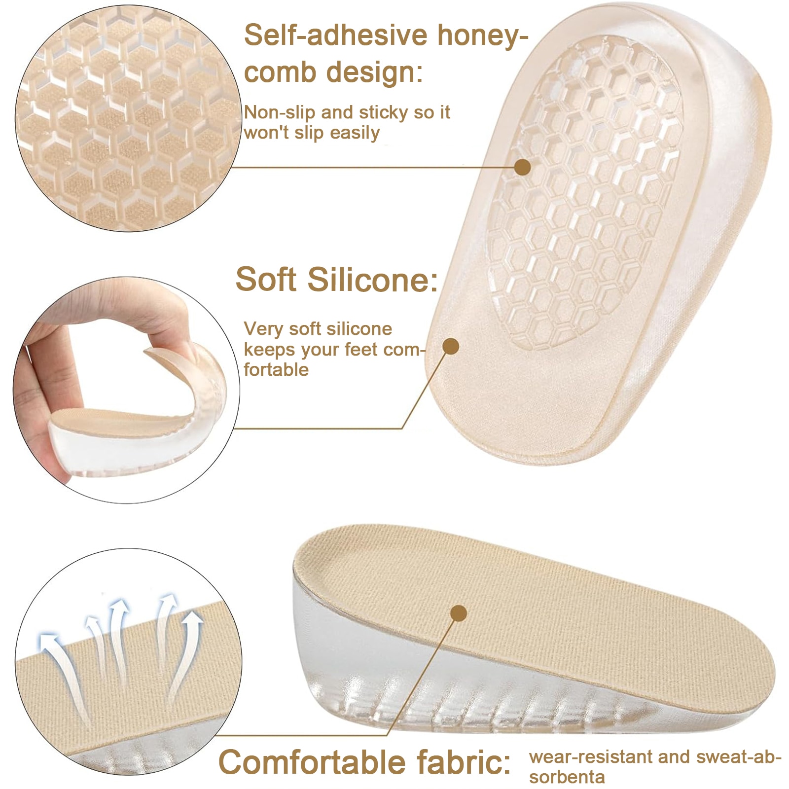 Set 2 Talonete Ortopedice din Gel Pentru Calcai, NUODWELL, 3.5cm ...