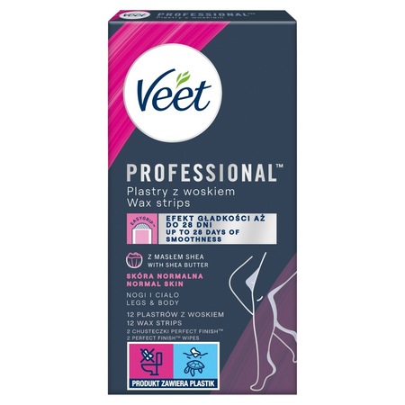 Комплект от 12 депилиращи ленти, Veet, Normal skin - eMAG.bg