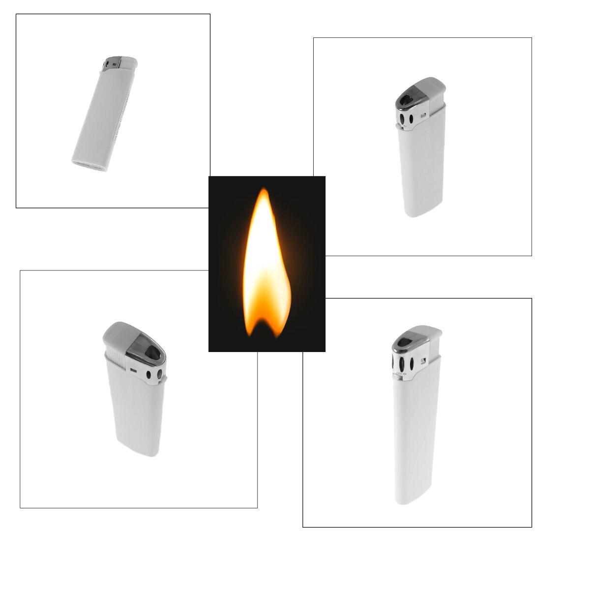 Bricheta clasica de buzunar, BRF00023 White, 83 x 27 x 13 mm, flacara ...