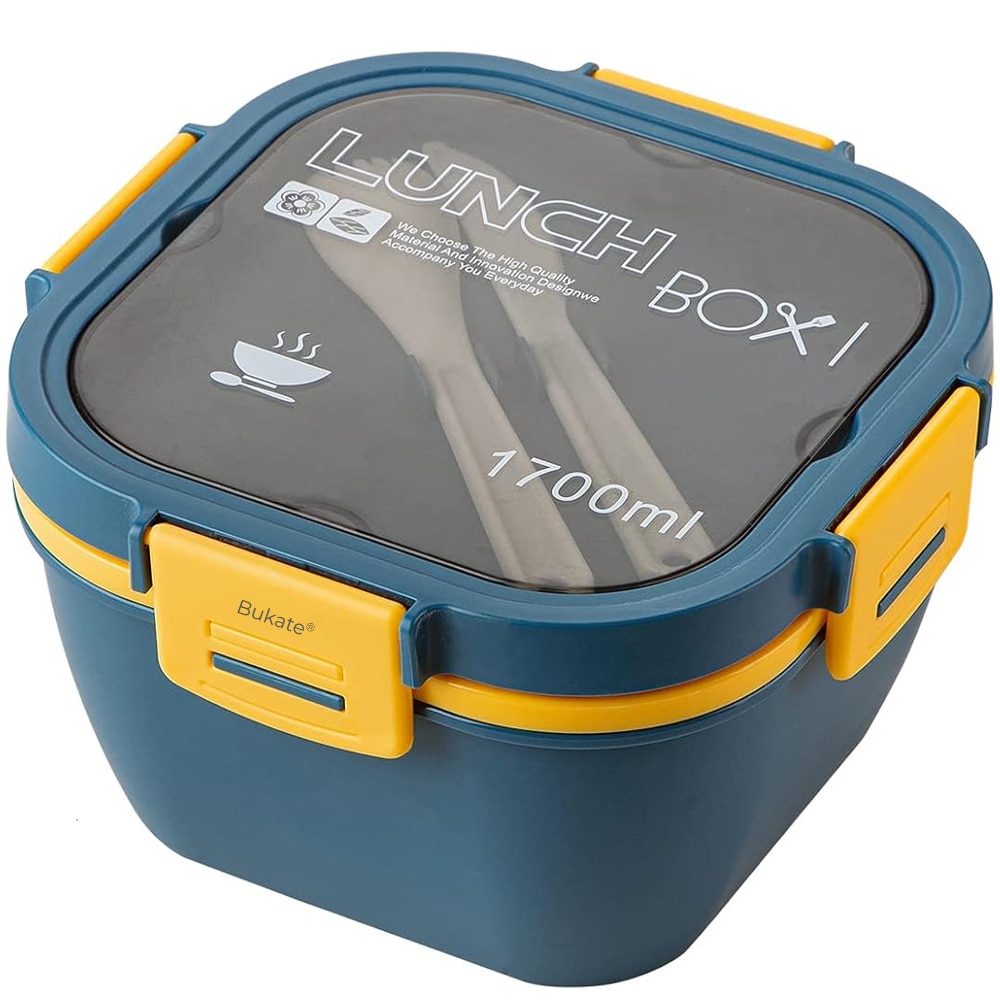 Cutie Alimentara Pranz, Bukate®, 1.7L, Recipient sos, Albastru-Galben ...