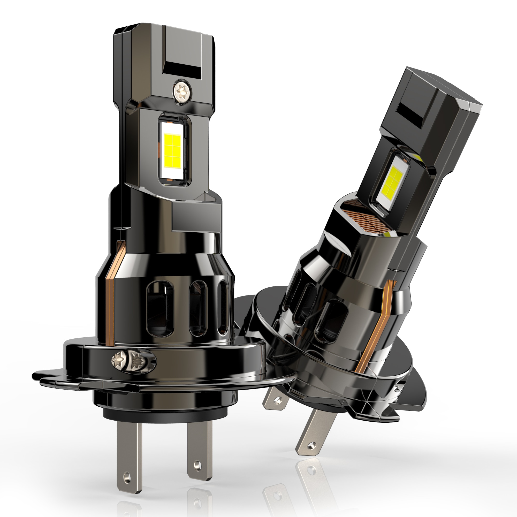 Set 2 becuri LED H7, X-7seven® lumina 6500K, 10000 lumeni, Canbus, Plug ...