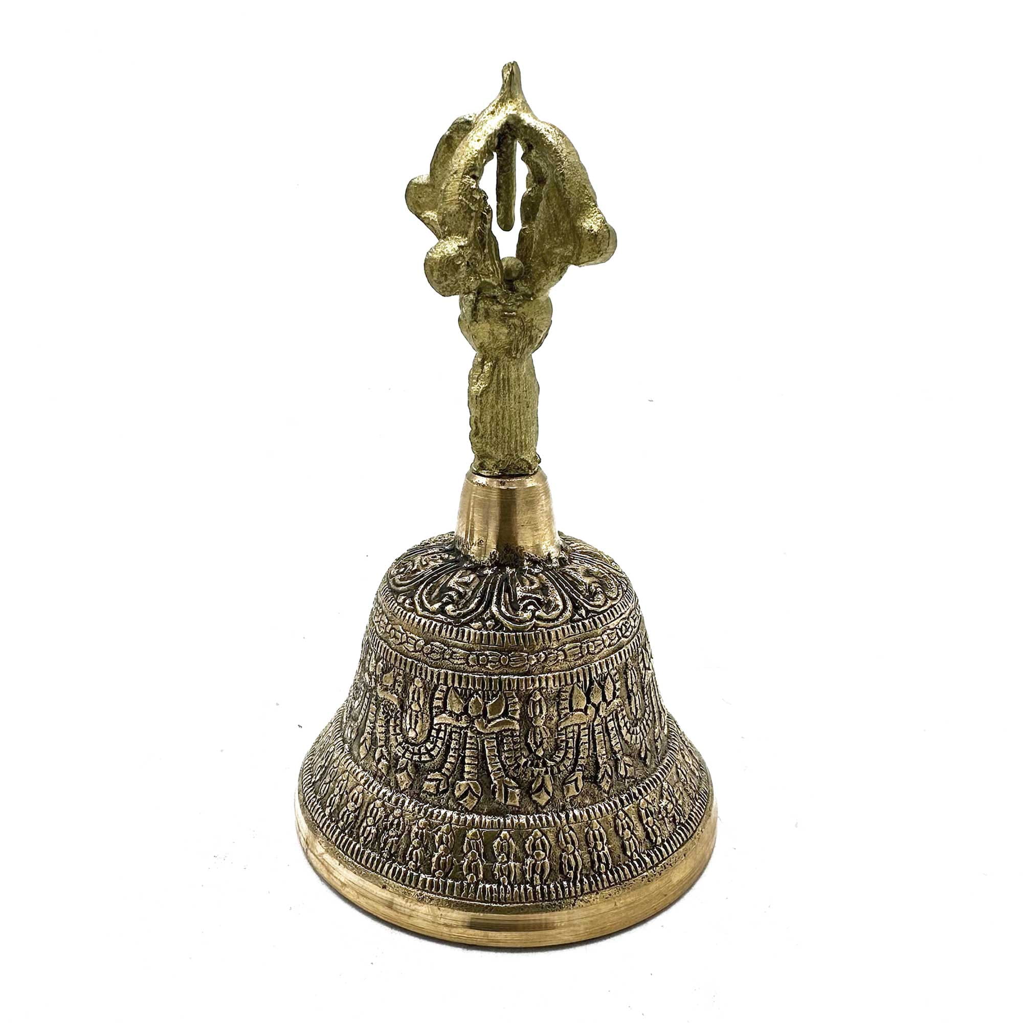 Clopot tibetan, Ancient Wisdom, 8 x 15 cm, Alama, Auriu - eMAG.ro