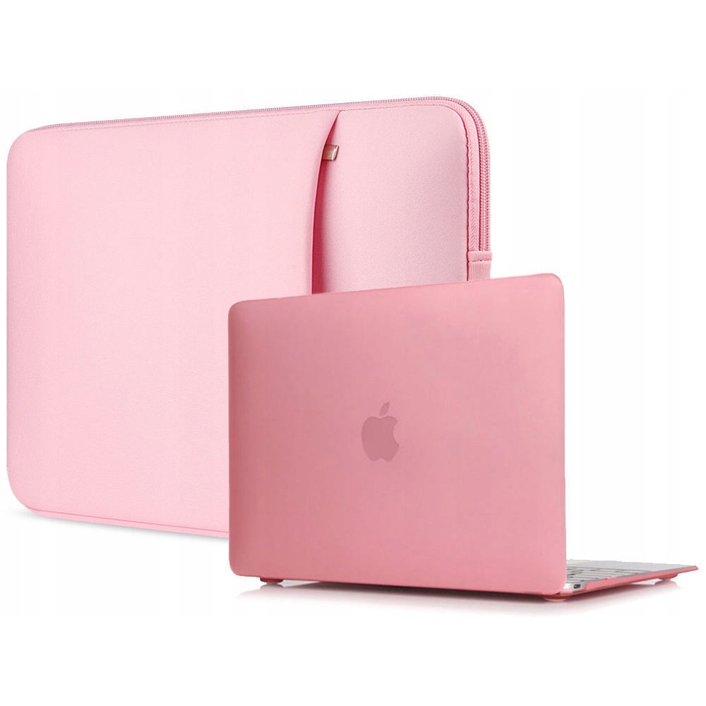 Set cu geanta si husa pentru Macbook Air 13, Neopren, Roz - eMAG.ro
