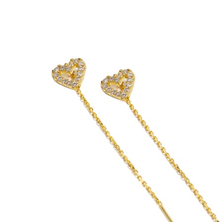 Cercei lungi inima cu pietre argint 925 - eMAG.ro